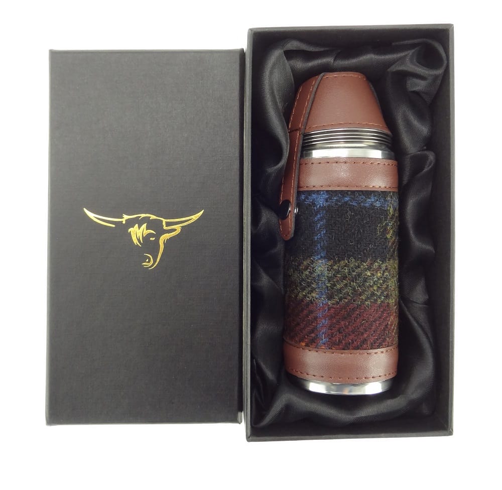 Harris Tweed Hunting Flask - COL59 - Loch Ness Gifts