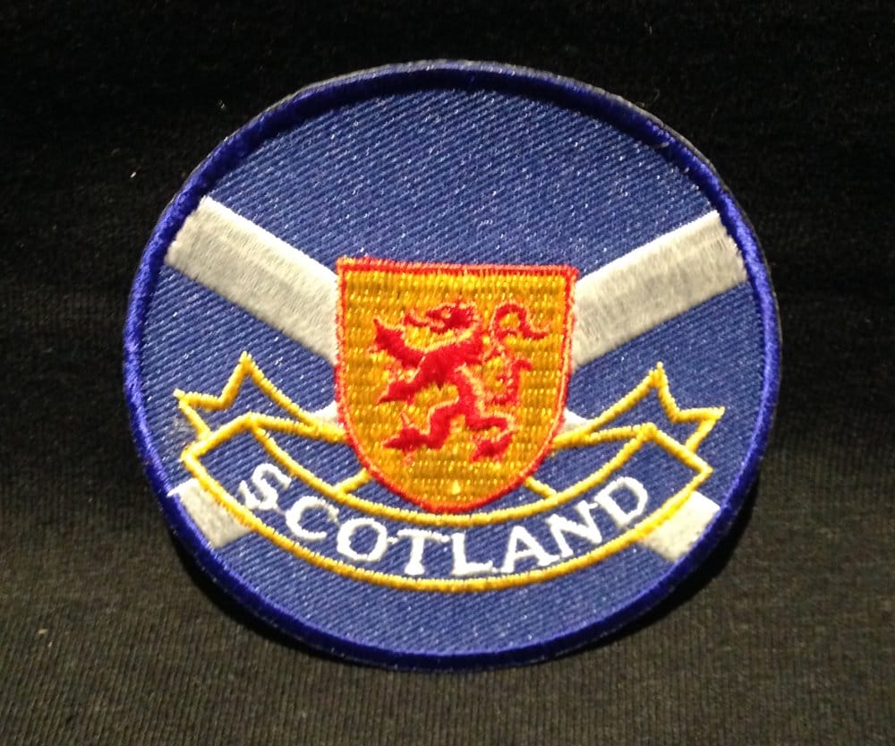 Embroidered Patch - Scotland Saltire Lion Round - Loch Ness Gifts