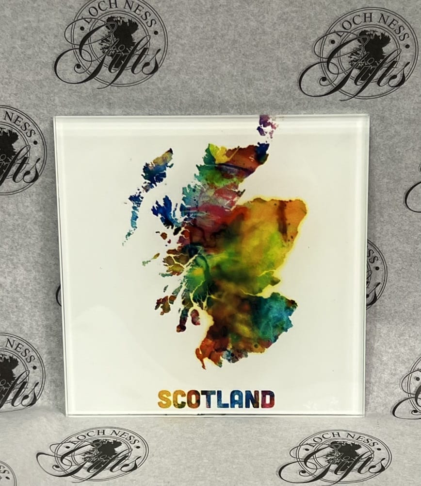 Coaster - Glass Coaster Scotland Map - Loch Ness Gifts