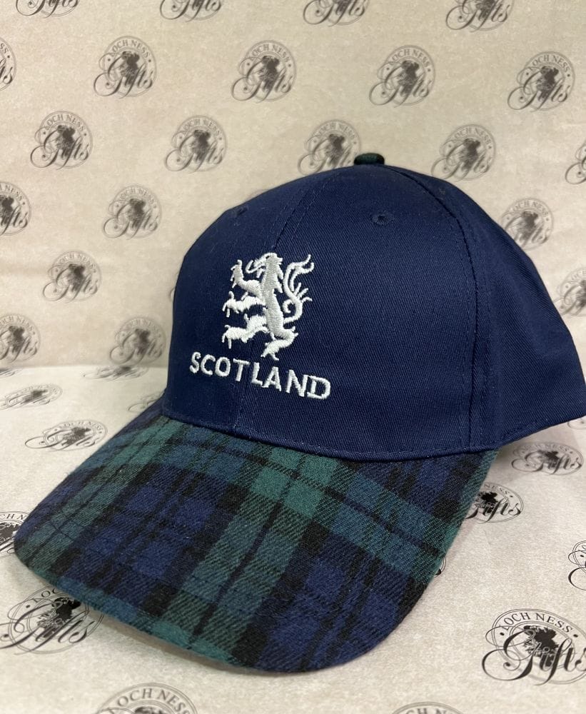 Hat - Baseball Cap Scotland Lion Green Tartan - Loch Ness Gifts