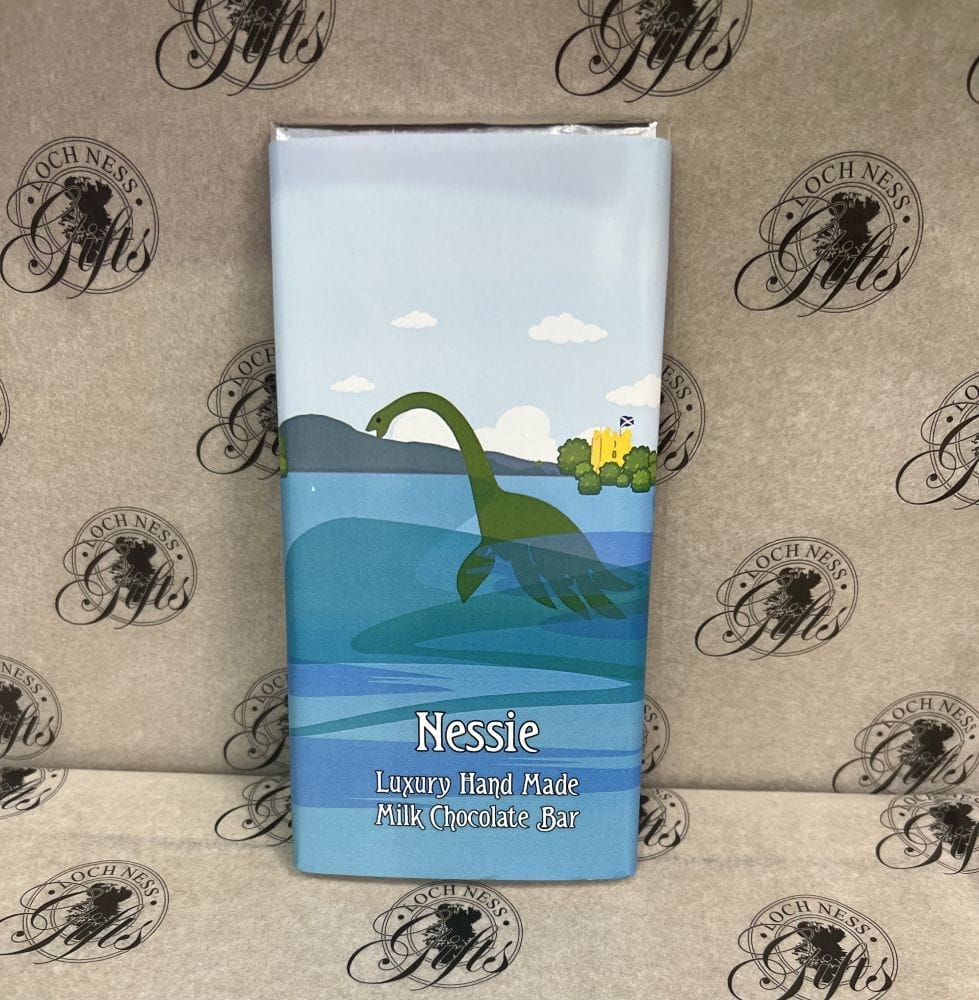 Chocolate Bar - Luxury Hand Made Milk Chocolate Nessie Loch Ness Bar - Loch Ness Gifts
